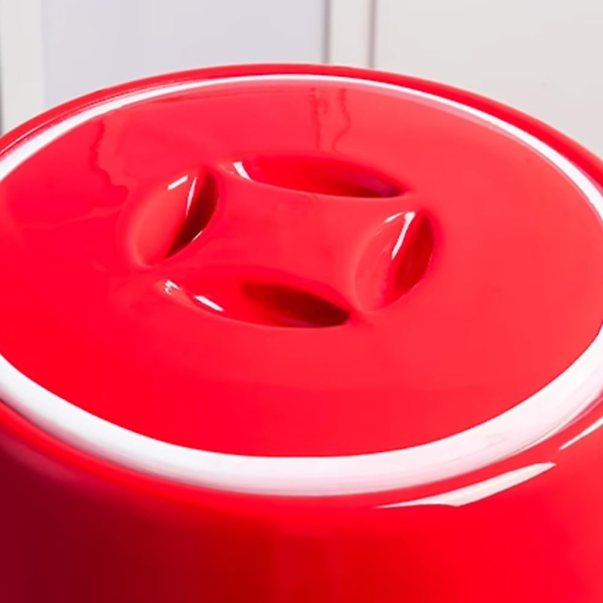 Ceramic Food Storage Jar Rice Storage Container Grain Storage Bin Ceramic Rice Bucket Rice Storage Box Sealed Rice Bin Cereal Rice Container for Kitchen(Red,15KG)