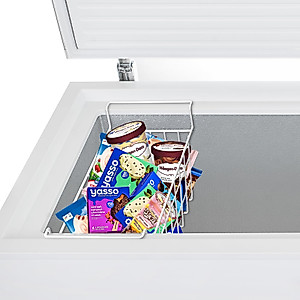 Homics Chest Freezer Baskets 17.5 Inch, Chest Freezer Organizer Bins Metal Wire Storage Baskets with Hanging Handles for Deep Freezer, Set of 2