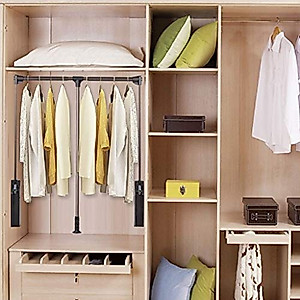 Large Wardrobe/Closet Lifter, Adjustable Width Double Damping Drop-Down Hanger, Saving Space, Suitable for Wardrobe Width 1100-1600MM, Bearing 30KG (Size : 1150-1500mm)