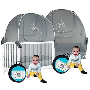 Aussie Cot Net Baby Crib Tents Twin 2 Silver Star Crib Tents to Keep Baby from Climbing Out - Crib Mosquito Netting