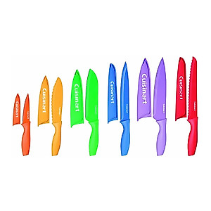 Cuisinart DLC-10S Pro Classic 7-Cup Food Processor (White) Bundle with Multicolor 12 Piece Knife Set with Blade Guards (2 Items)