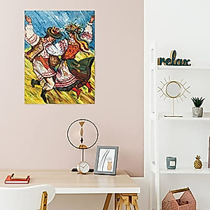 Ukrainian Folk Art Painting Ukrainian Wall Art Dancing Couple Oil Painting Ukrainian Flag Painting Wall Art Paintings Canvas Wall Decor Home Decor Living Room Decor Aesthetic 12x16inch(30x40cm) Unfr