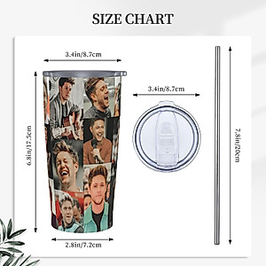UALWORY Niall Music Horan Tumbler Cup 20oz Travel Coffee Mug with Lid and Straw Stainless Steel Insulated Mugs