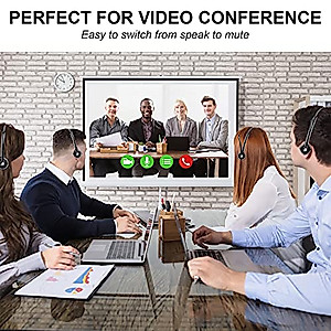 Friencity Trucker Bluetooth Headset, Wireless Headset with Microphone for Office Cell Phone, Noise Canceling On Ear Headphones for PC, VOIP, Call Center, Telephone, Mute Button, 15hrs Talking Time