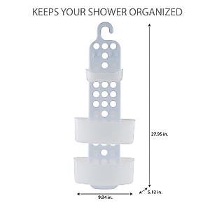 Bath Bliss 3 Tier Adjustable Shelves Shower Caddies, White