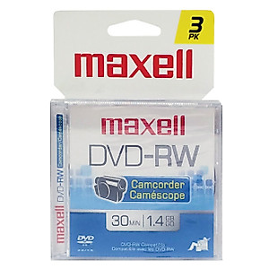 Maxell 567655 DVD-RW Camcorder Rewriteable - 3 Pack Jewel Case