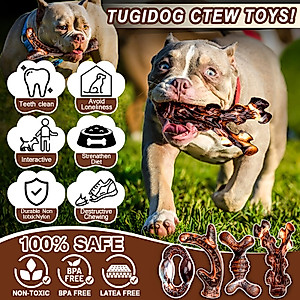 TonyEst Dog Toys, 4-Pack Indestructible Dog Chew Toys for Aggressive Chewers, Nylon Durable Dog Toys for Medium Large Dogs Breed, Bacon Flavored Tough Dog Bones Chew Toys for Super Chewer