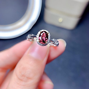 YangQian Halo Ruby Wedding Rings for Women Cubic Zirconia Princess Ring for Girls Diamond Promise Finger Rings for Women