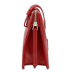 Love Moschino Red Signature Embossed Small Shoulder Bag for womens