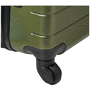 Wrangler Smart Luggage Set with Cup Holder and USB Port, Olive Green, 20-Inch Carry-On