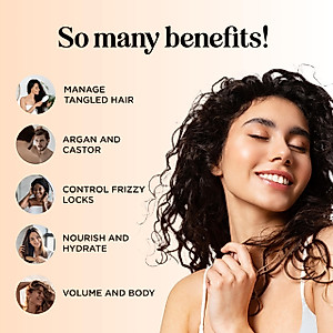 Hair Conditioner for Damaged Dry Hair - Silk Protein Conditioner for Dry Hair Frizz Control & Shine - Hydrating Conditioner for Curly Hair with Argan Oil and Hair Moisturizer for Dry Hair Care