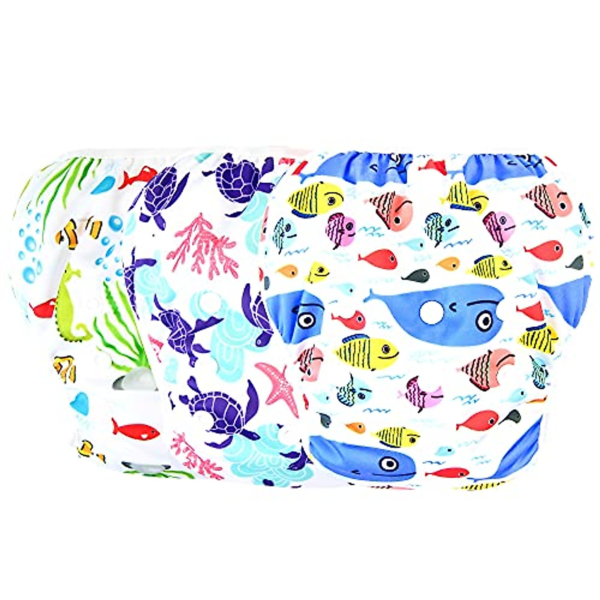 Langsprit 3 Pack Swim Diaper for Baby & Toddle,Reuseable Washable Diaper Swim for Swimming Lesson & Baby Shower Gifts