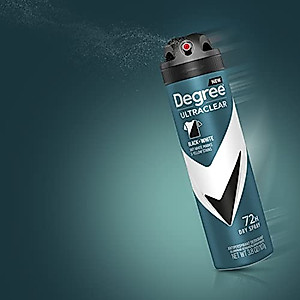 Degree Men Antiperspirant Deodorant Dry Spray Black + White Protects from Deodorant Stains Antiperspirant for Men with MotionSense Technology, 3.8 Ounce (Pack of 3)