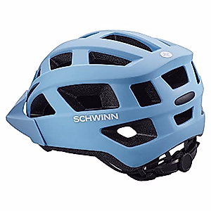 Schwinn Halcyon ERT Bike Helmet for Youth Boys Girls, Ages 8 to 14, Can Fit Head Circumference 54-58 cm, 19 Vents, Removeable Visor, Adjustable Fit, Medium Blue