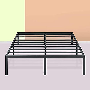 PrimaSleep 18 Inch Heavy Duty Steel Slat NON-SLIP Bed Frame, Metal, California King