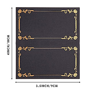 Aboofx 100 Pieces Black Place Cards for Weddings or Party, Scored for Easy Folding, Place Cards for Table Setting, Food Tent Labels, Table Tent Cards for Receptions Parties Events Celebrations