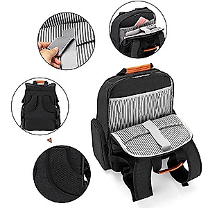 LUXJA Breast Pump Backpack with Pockets for Laptop and Cooler Bag, Pump Bag for Working Mothers (Fits Most Major Breast Pump), Black