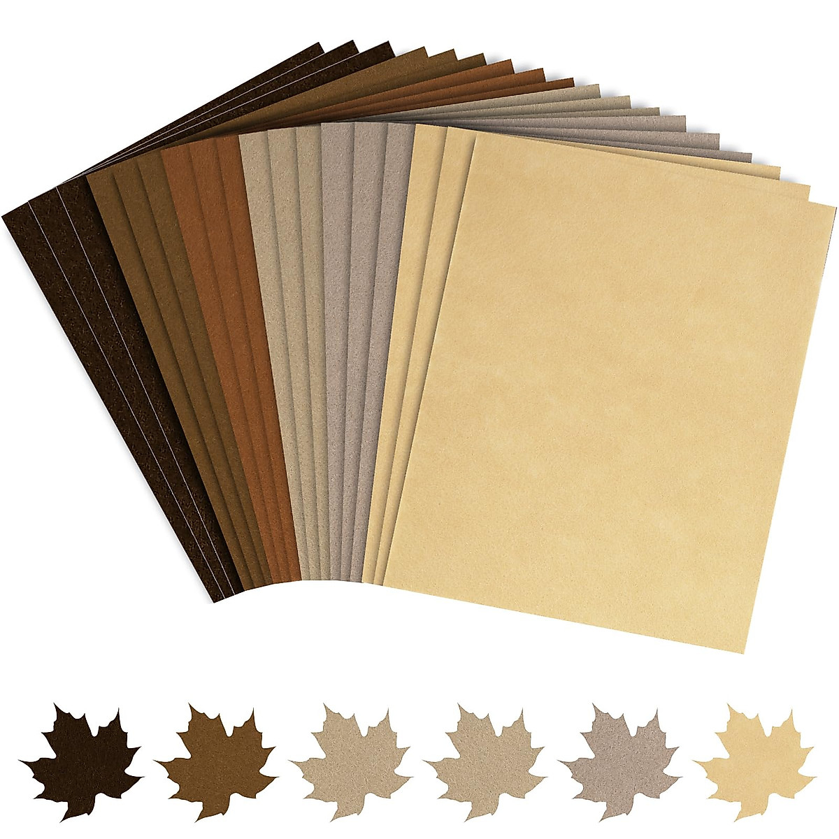 Whaline 18Pcs Brown Felt Fabric Sheets Assorted Soft Thick Craft Felt Pack for DIY Craft Sewing Patchwork Art Projects, 7.9 x 11.8 Inch