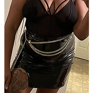 MODRSA Chain Belt Chain Gold Chain Belt for Women Plus Size Gold Waist Chain Belt Layered Womens Belts for Dress Gasparilla 0utfit Women Pirate Accessories 50" 130cm Long