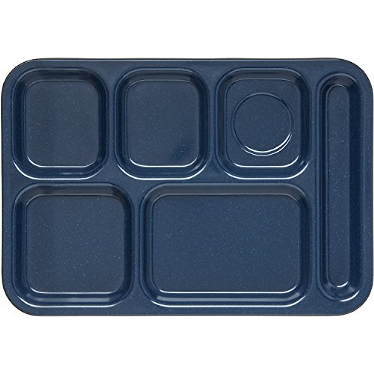 Carlisle FoodService Products Right Hand 6-Compartment Melamine Tray 14.5" x 10" - Café Blue