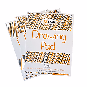 Reskid Kids Drawing Pads - 3 Pack of 9x12 Inch with 50 Sheets Each - Removable Pages for Easy Display and Preservation, Perfect for Young Artists