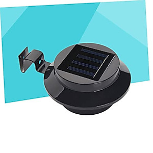 Uonlytech Outdoor Lantern 3 White Yard Gutter Lights Outdoor Post Fence Roof Lamp Warm Light Environmental Black Solar LED Wall/Cap Step Garden for Powered Led Outdoor Lights