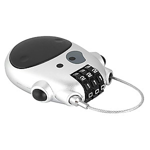 Combination Lock Cable Lock Padlock with 3 Digit Numeric Code, 80CM Extendable Cable, Heifer Shape, Customized Safety Lock for Suitcase Stroller Luggage Laptop(Silver)