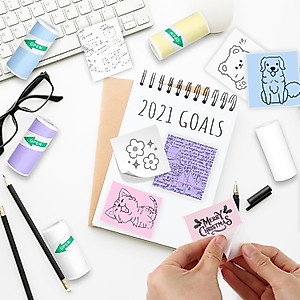 Mini Printer Paper Thermal Sticker printer Paper Mini Thermal Printer Paper Photo Printer Labels kids camera paper 10 roll Suitable for Various Inkless Sticker Printers