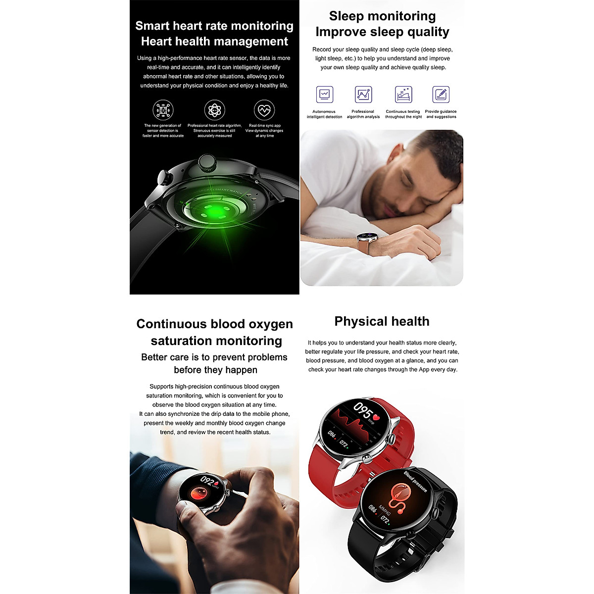 HANDA HK8 Pro Smart Watch for Men Women, Fitness Tracker Smartwatch with Always-on AMOLED Screen Heart Rate Sleep Monitor Pedometer Bluetooth Call IP68 Waterproof Activity Tracker (Silver), 1.36 inch