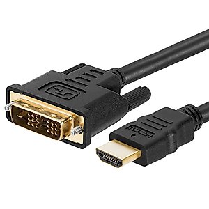 CMPLE - HDMI to DVI Adapter Cable Bi Directional High Speed Monitor Cable for PC Laptop HDTV Projector - 1.5 feet