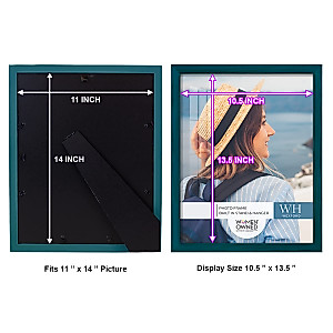 Renditions Gallery 11x14 inch Picture Frame Ocean Blue Wood Grain Frame, High-end Modern Style, Made of Solid Wood and High Definition Glass for Wall and Tabletop Photo Display