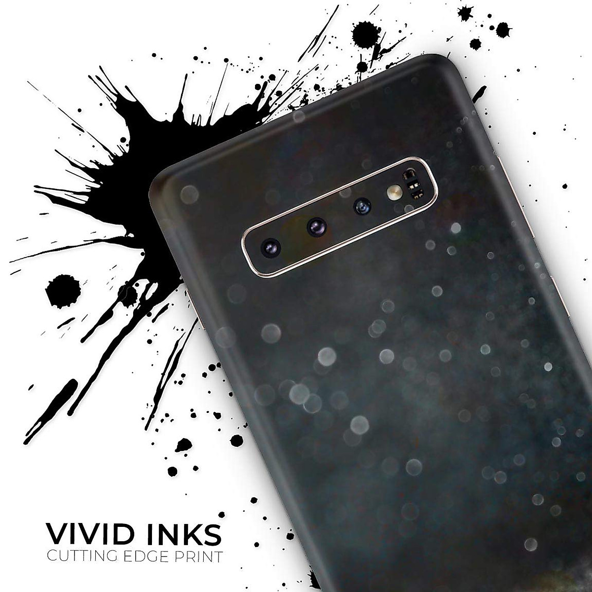 DesignSkinz Black Unfocused Glowing Shimmer Protective Vinyl Decal Wrap Skin Cover Compatible with The Samsung Galaxy S20 (Screen Trim & Back Glass Skin)