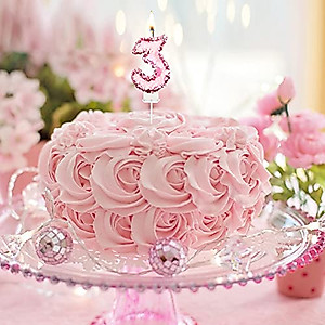 2.8" Birthday Number Candle Glitter Happy Birthday Cake Candles for Birthday Mermaid Themed Party Wedding Anniversary Celebration Supplies