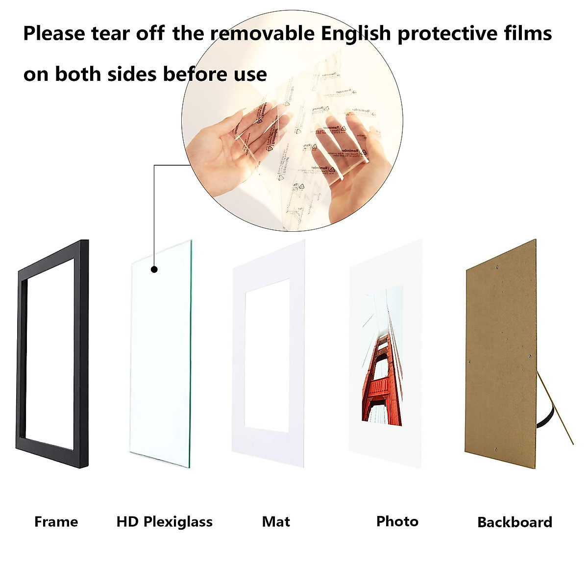 Wiscet 8x10 Picture Frame Set of 3, Display Pictures 5x7 with Mat or 8 x 10 Without Mat, Photo Frame for Wall Mounting or Tabletop Display, Black