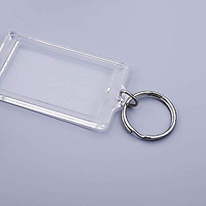 10Pcs SMALL SIZE-Rectangle Clear Acrylic Photo Snap-in Keychain Blank Double Sided Custom Personalised Photo Insert Picture Frame Keychain Keyring Holder(1.1 x 1.7 in)