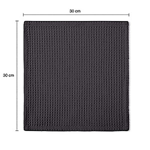 Encasa XO Quick Drying Kitchen Dish Towels Pack of 24 - Cotton - 12x12 in | Ultra Soft & Highly Absorbent Kitchen Hand Dish Cloths for Dishes & Wiping Down Countertops, Appliances and Spills - Grey