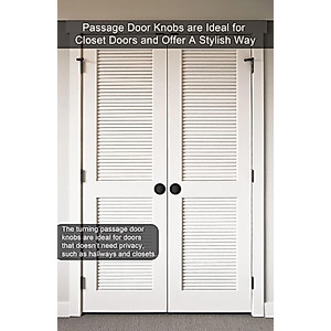 goldenwarm Black Passage Door Knobs, Matte Black Closet Door Knobs Interior, Black Passage Door Knobs Set for Hallway, Closet (5 Pack, Matte Black)