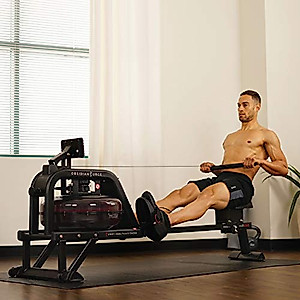 Sunny Health & Fitness Obsidian Surge 500 Water Rowing Machine - SF-RW5713 , Black