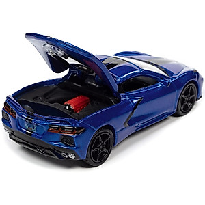 2020 Chevrolet Corvette Elkhart Lake Blue Metallic Sports Cars Limited Edition 1/64 Diecast Model Car by Auto World