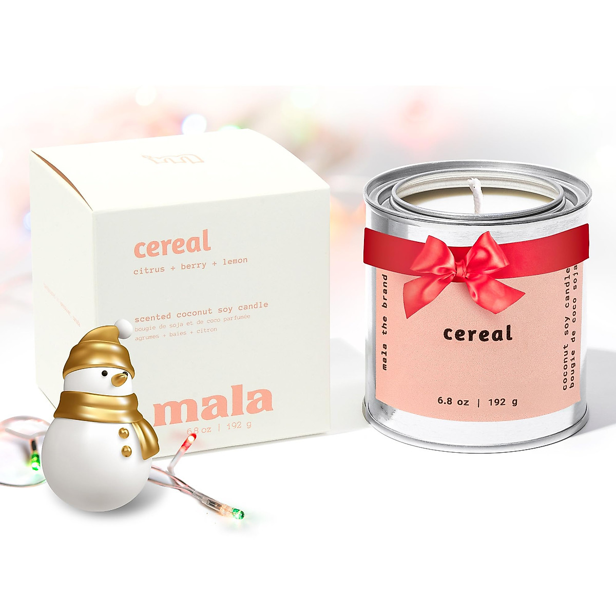 Mala Scented Candles - Cereal Scented Candle - Vegan Soy Candles - Hand Poured Aromatherapy Candle with 45 Hour Burn - 6.8 oz (Classic Size)