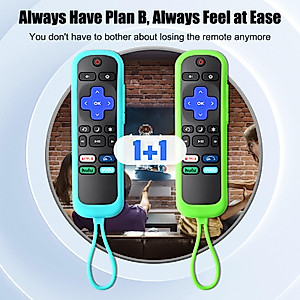 New Universal TV Remote Control for Roku TV, for TCL/Hisense/Sharp/Philibs/Onn/Element/Insignia Roku TV with Soft Case (NOT for Roku Stick or Box) (Pack of 2)