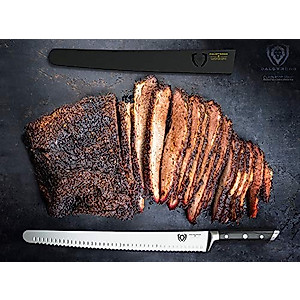 Dalstrong The Gladiator Series Elite Serrated Slicing & Carving Knife 14" Bundled with Premium Whetstone Kit #1000/#6000 Grit