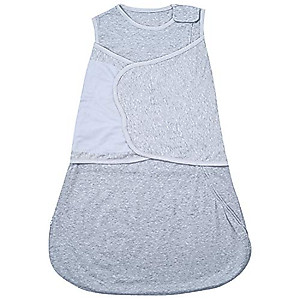 AOUHA Baby Sleepsack Swaddle 3-Way Adjustable Wearable Blanket Boy and Girl,100% Cotton,6-12 Months(Gray)