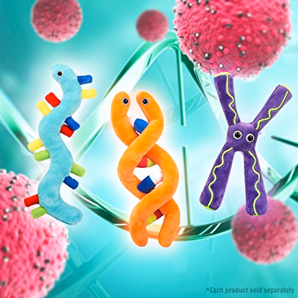 GIANTmicrobes RNA Plush - Learn About The World of Genetics with This Educational Gift, Realistic Model with Info Card, for Family, Friends, Scientists, Doctors, Ancestry Fans, Students and Educators