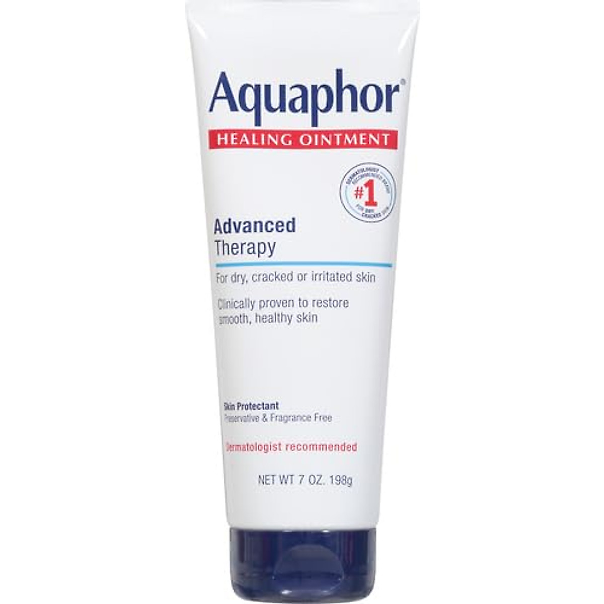 Aquaphor Healing Ointment Advanced Therapy Skin Protectant, Body Moisturizer for Dry Skin, Minor Cuts and Burns, Dry Cuticles, Cracked Heels, Hands and Lips, 7 Oz Tube