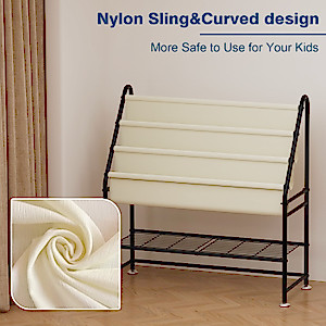 ORLESS Kids Bookcases Freestanding Book Shelf for Kids Rooms, Bedroom, Children Bookcase Toy Storage Metal Black Cabinets Shelves