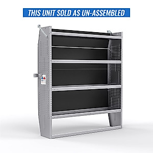 AA Products SH-6005 Steel Mid/High Roof Van Shelving Storage System Fits Transit, NV, Promaster and Sprinter, Van Shelving Units, 52''W x 60''H x 13''D
