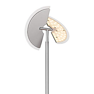 Worldwide Lighting Mantis led multi-directional floor lamp touch dimmable stand torchiere light silver finish Wobble free base safe for kids and pets Living Room Bedroom Kids Room Standing Light