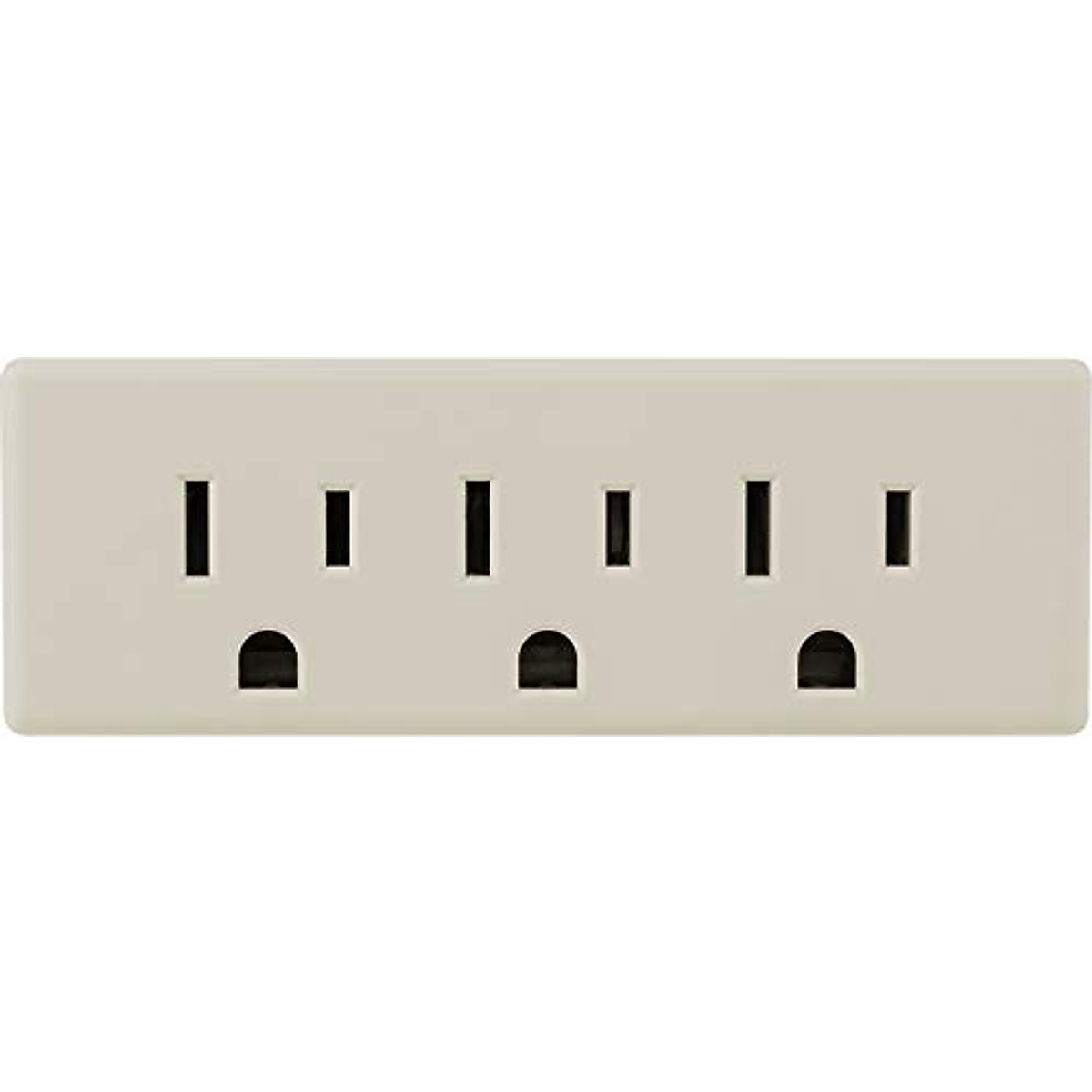 GE 3-Outlet Extender Wall Tap, Grounded Adapter Plug, Indoor Rated, 3-Prong, Perfect for Travel, UL Listed, Light Almond, 54195