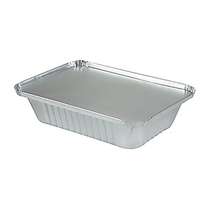 Waytiffer 25Pack Disposable Aluminum Foil Pans Heavy Duty Premium Bread Tins 2.25LB - Capacity 8.5x6.3” Takeout Pans, Tin Foil for Reheating, Baking, (25 Pack with Cardboard Lids)